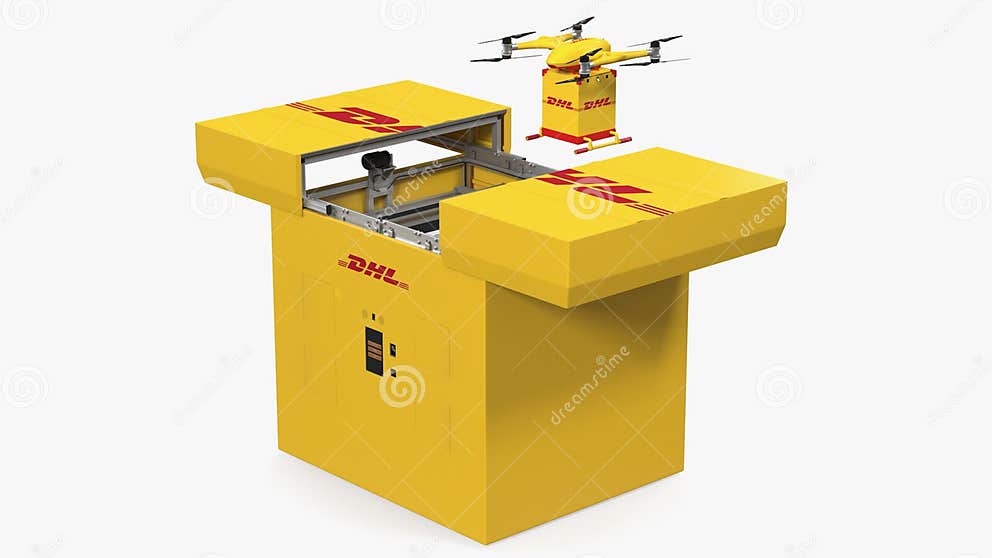 DHL Drone Delivery and Launch Station Design Stock Photo - Image of ...