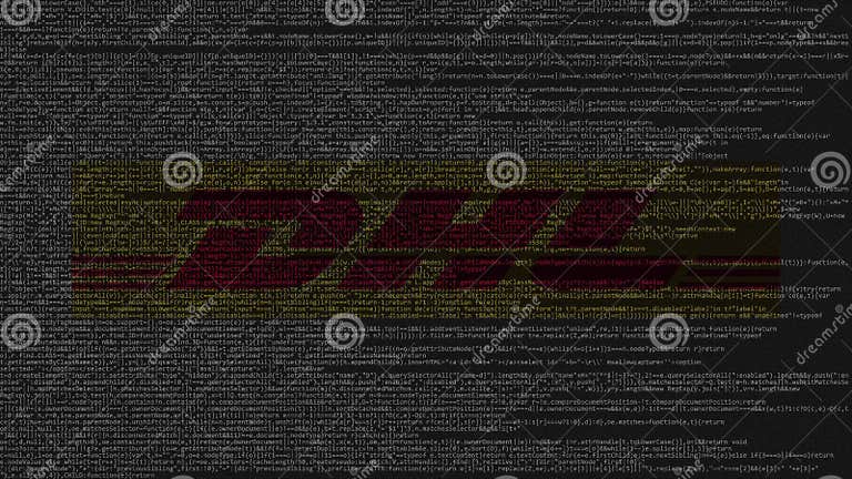 DHL Express Logo Made of Source Code on Computer Screen. Editorial 3D Rendering Editorial ...