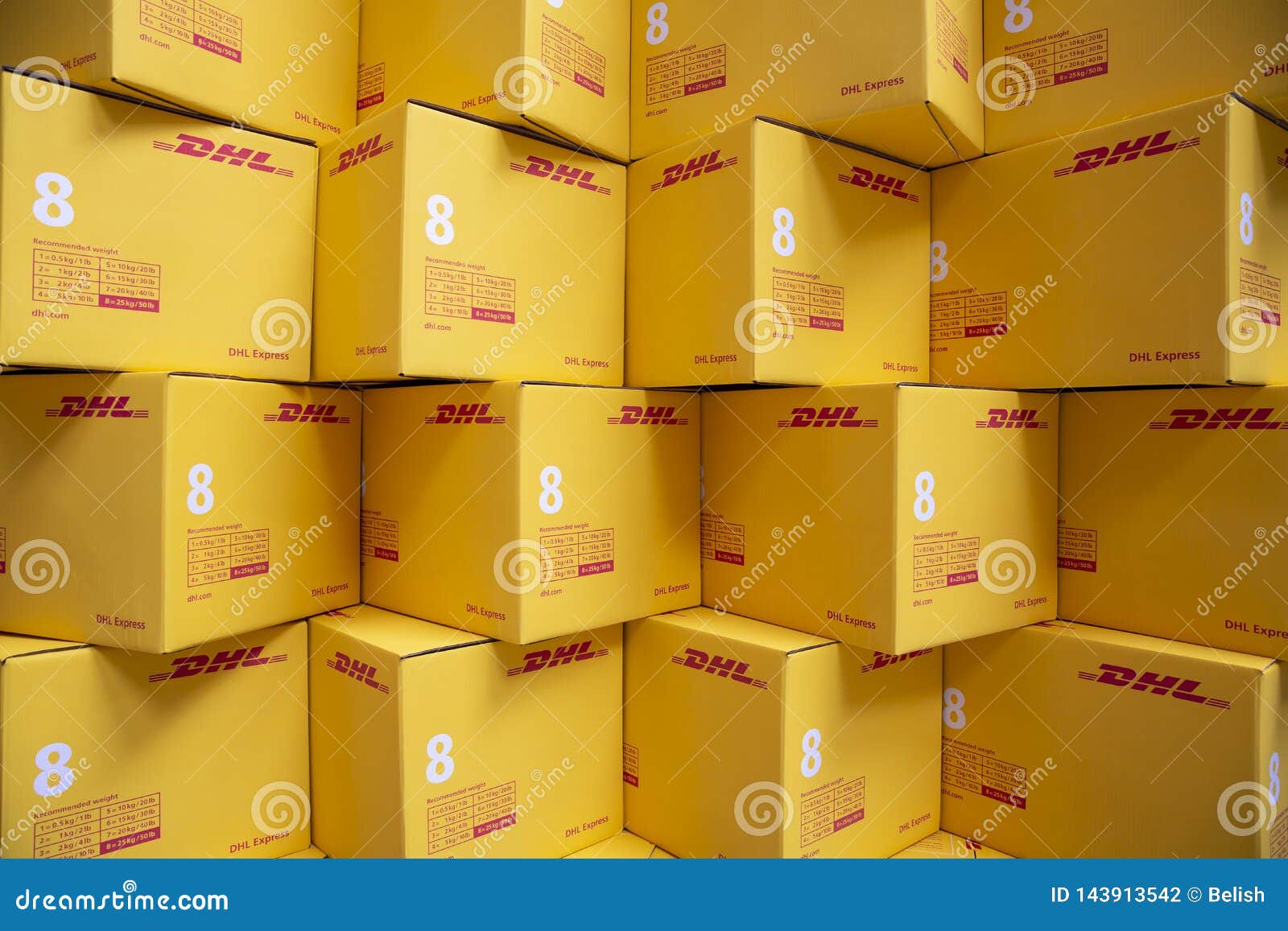 DHL Express packages editorial photography. Image of packages - 143913542