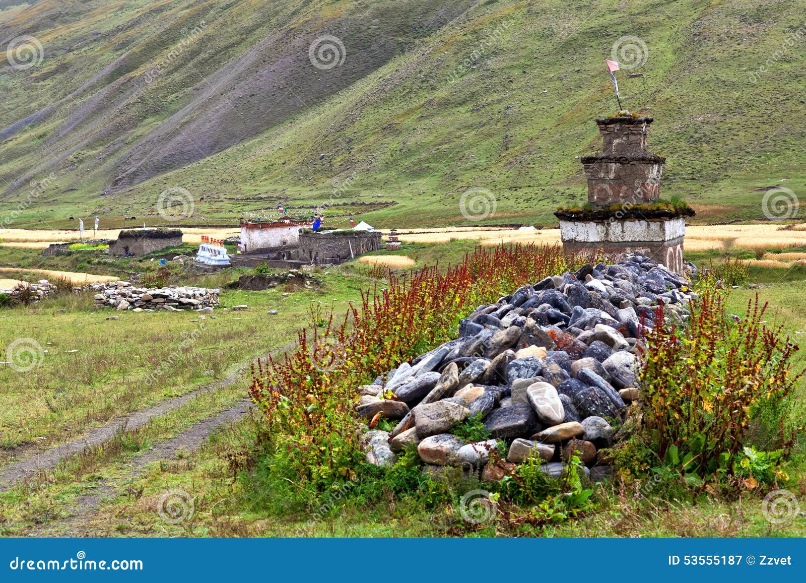 Dho Tarap Village, Dolpo, Nepal. Stock Image - Image of expedition ...