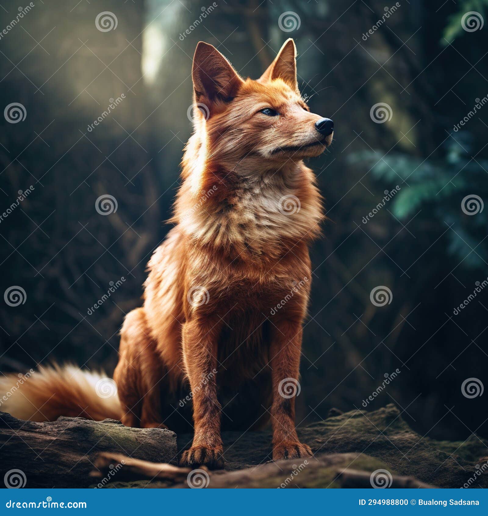 Dhole stock illustration. Illustration of majestic, alpinus - 294988800