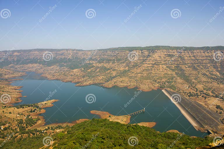 Dhom Dam stock photo. Image of colour, water, monsoon - 29437302