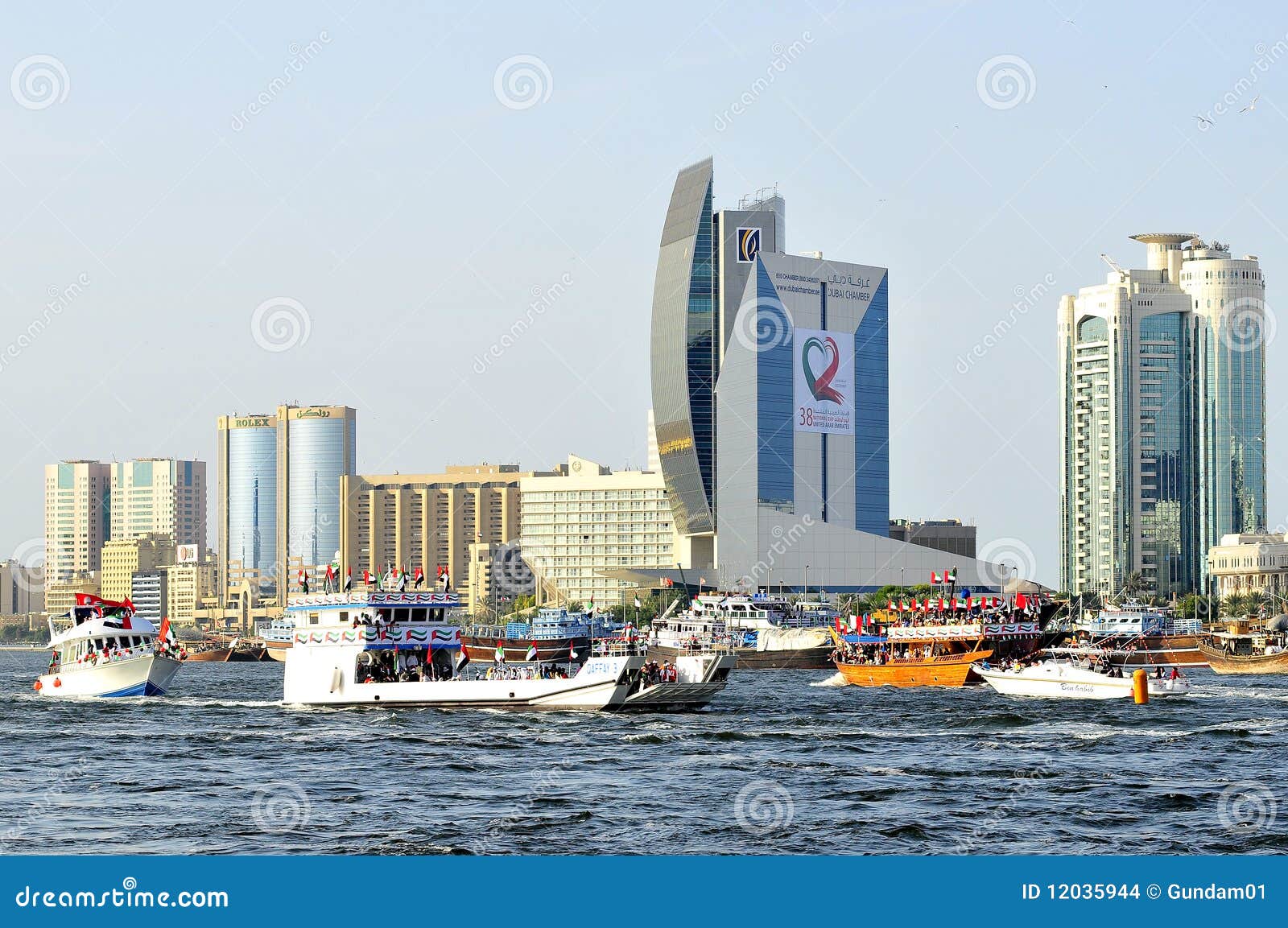 Dhow Cruise Parade during 38th UAE National Day Editorial Stock Image ...