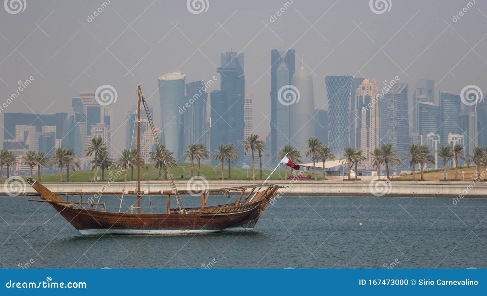 The Dhow Harbout, Doha. Qatar Stock Photo - Image of park, monument ...
