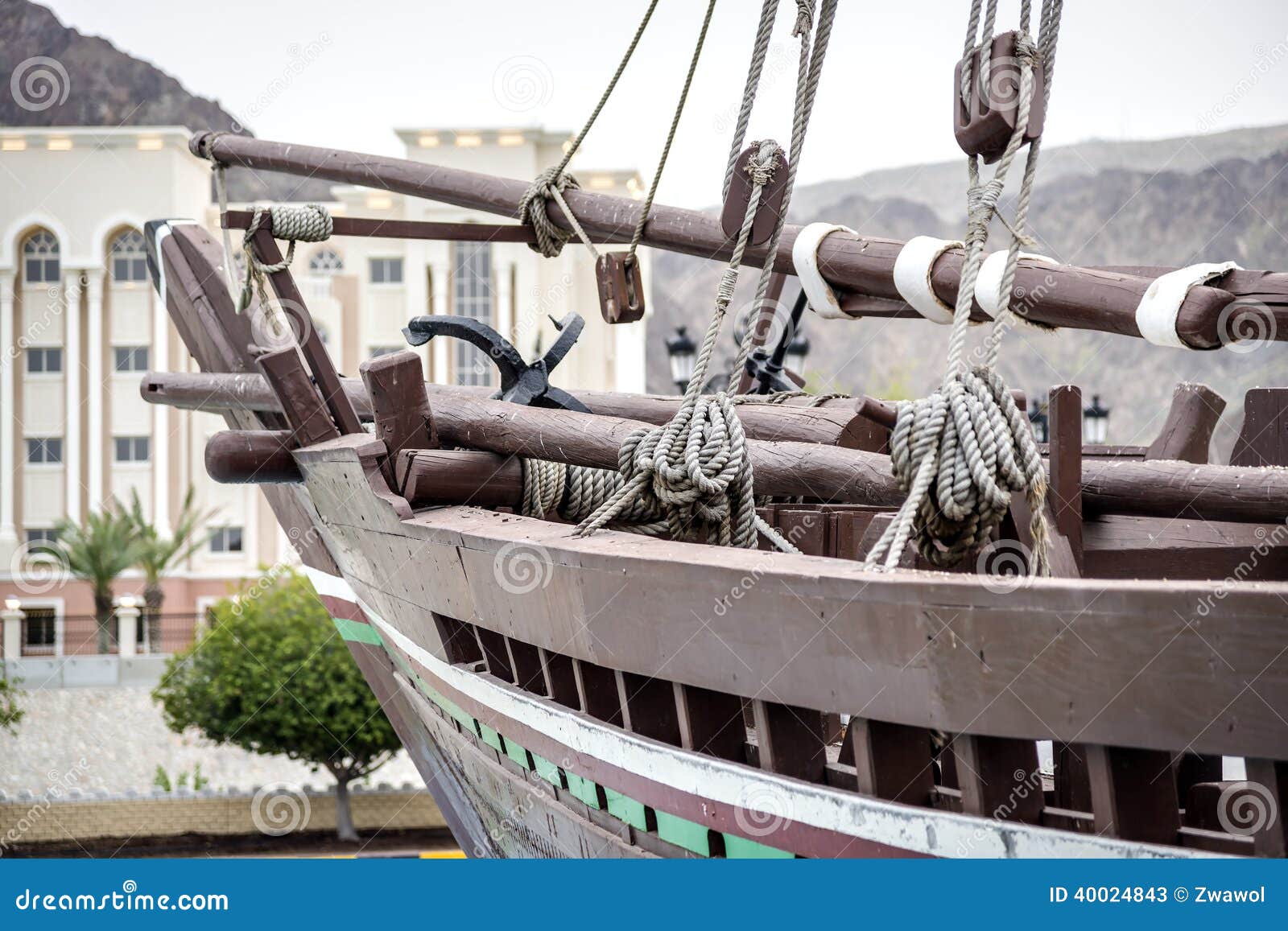Dhow Sohar in Muscat stock image. Image of shipbuilding - 40024843