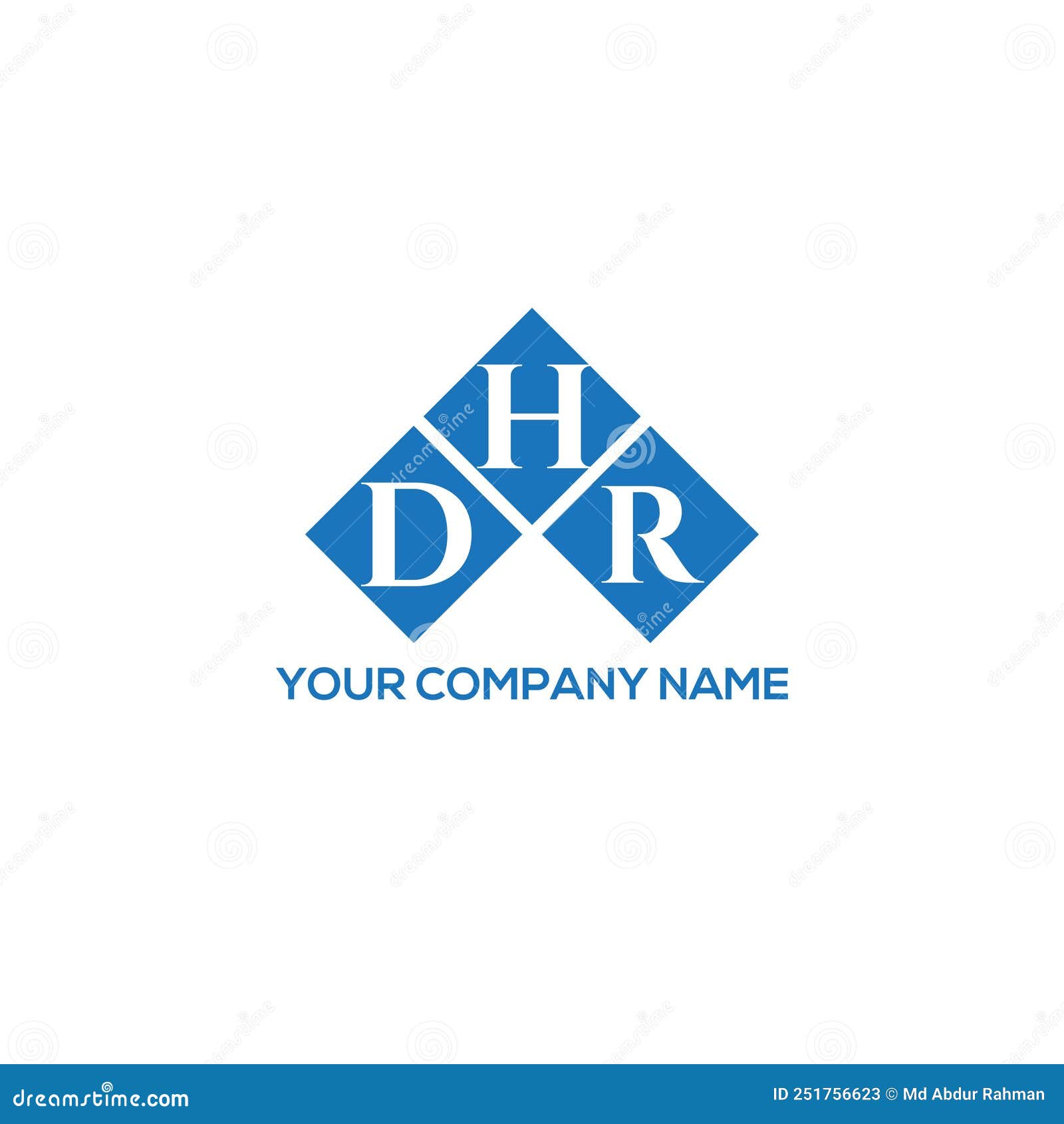 DHR Letter Logo Design on WHITE Background. DHR Creative Initials ...