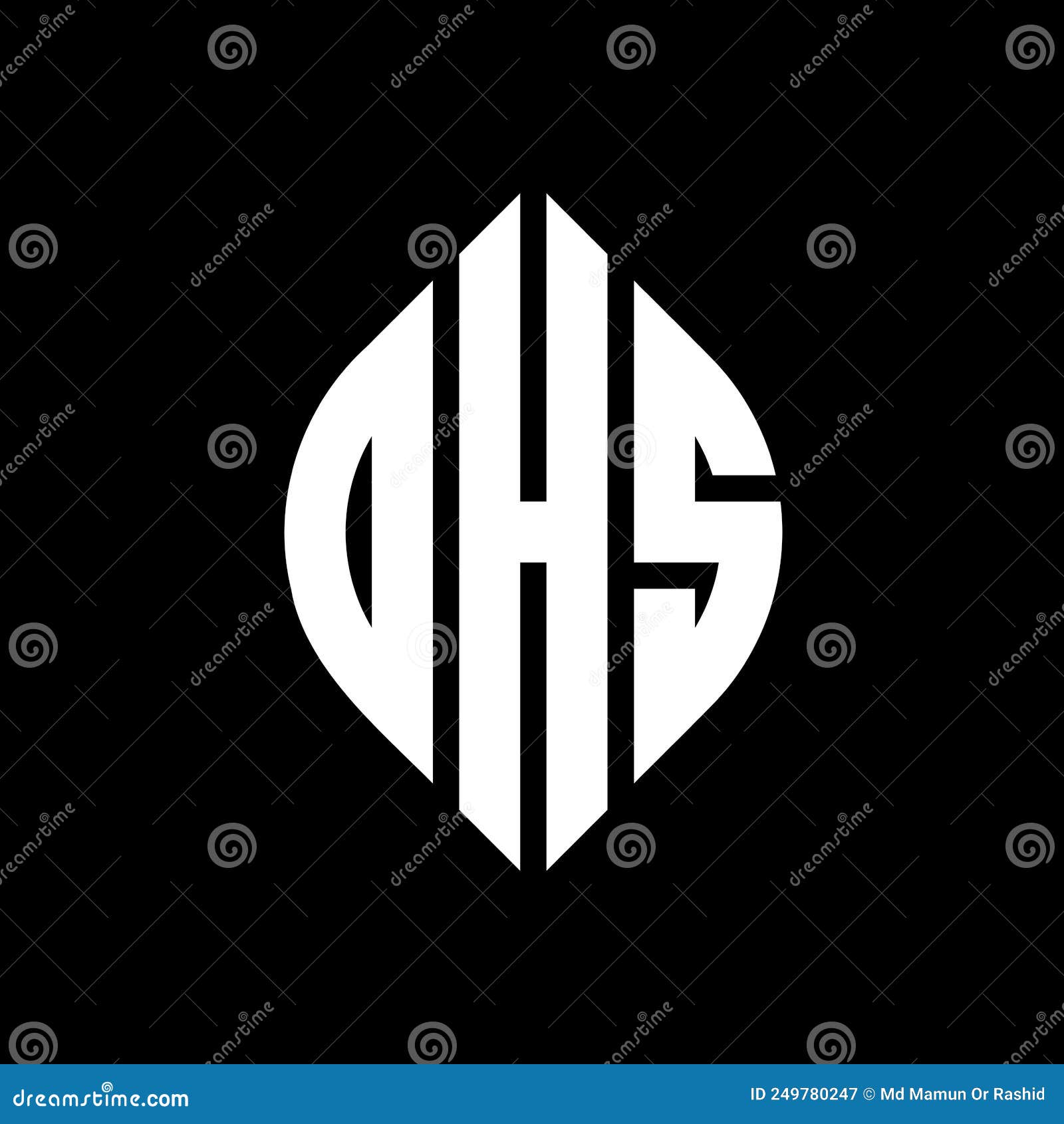 Dhs Circle Letter Logo Design With Circle And Ellipse Shape Dhs Ellipse Letters With