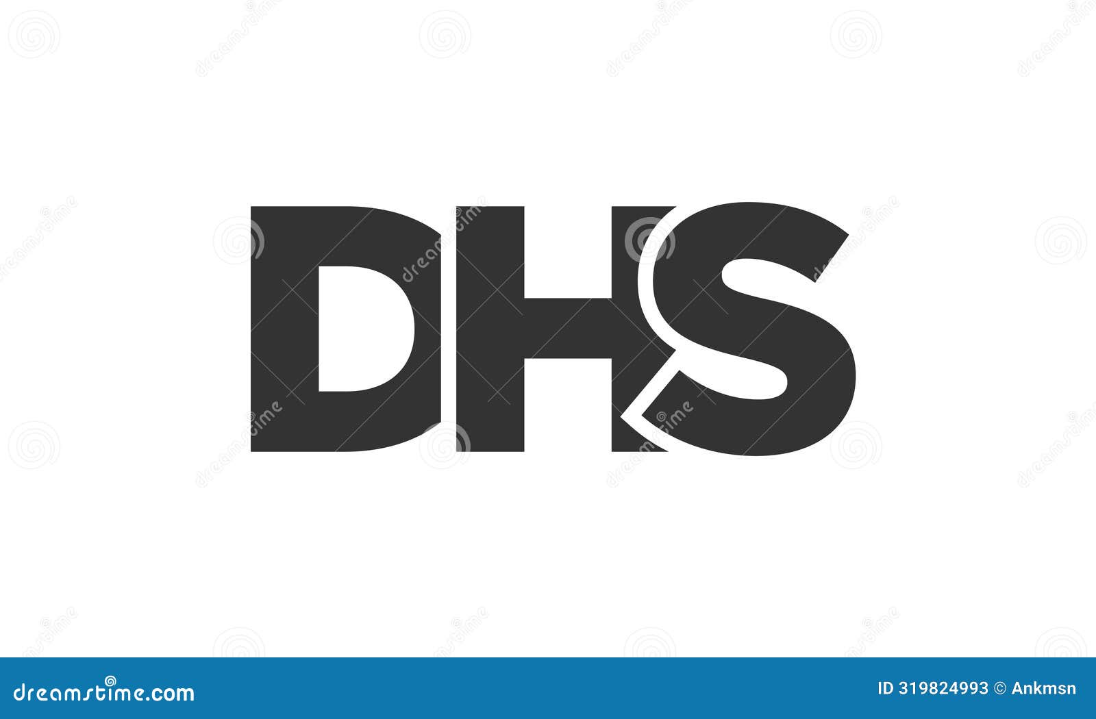 DHS Logo Design Template with Strong and Modern Bold Text. Initial ...