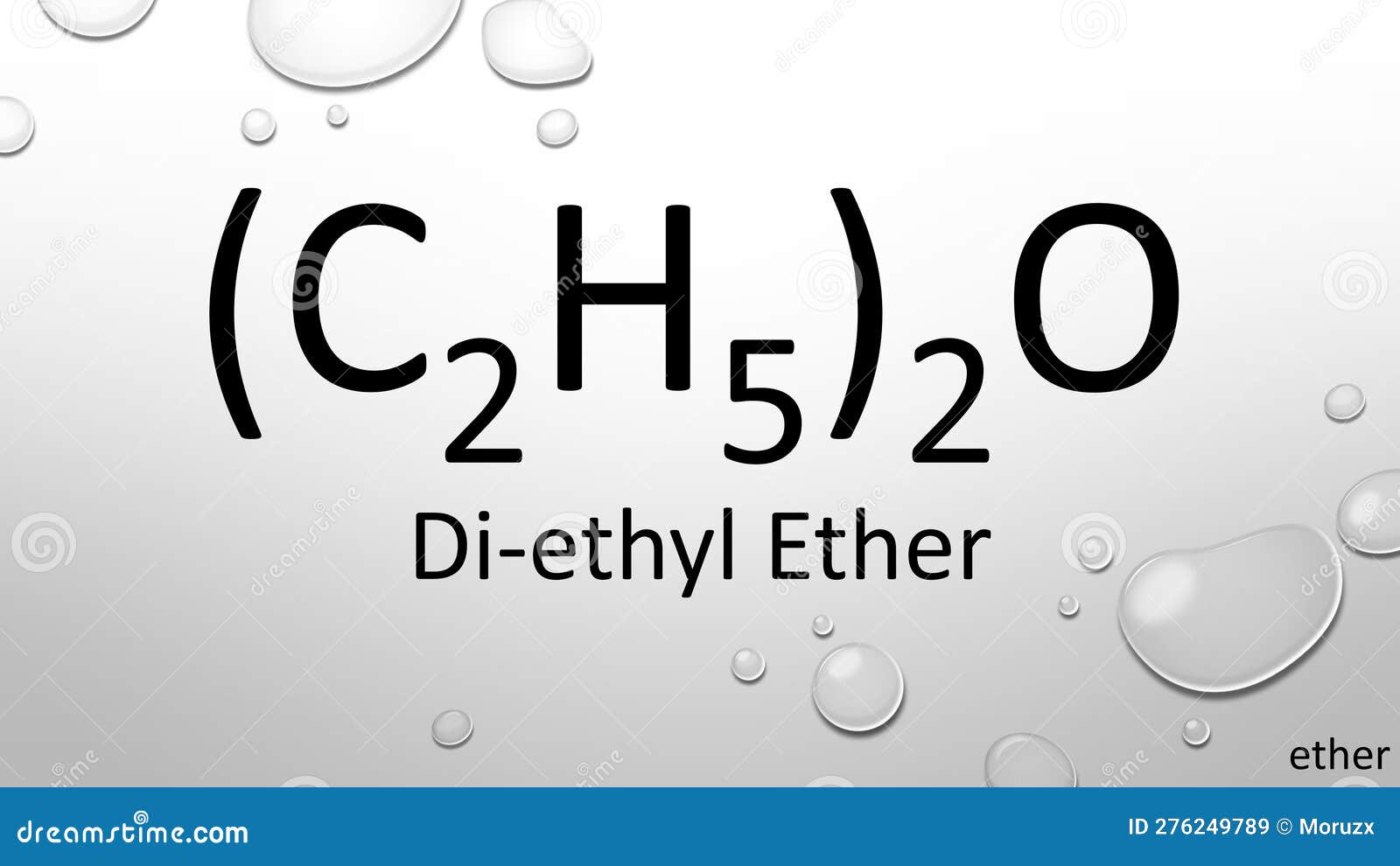Di-ethyl Ether Formula On Waterdrop Background Royalty-Free Stock Photo ...