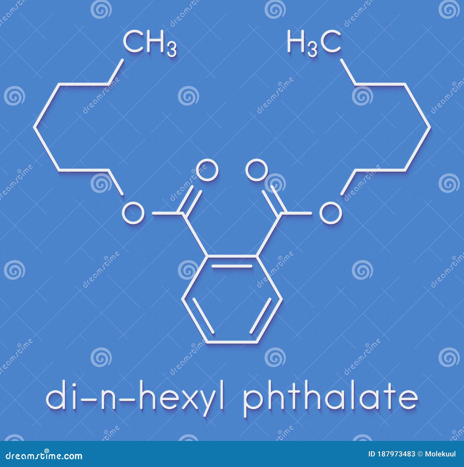 Di-n-hexyl Phthalate DNHP Plasticizer Molecule. Skeletal Formula. Stock ...