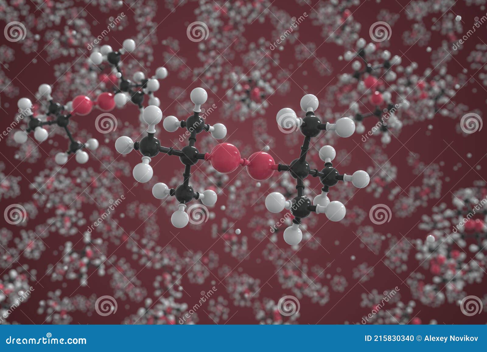 Di-t-butyl Peroxide Molecule, Scientific Molecular Model, 3d Rendering ...