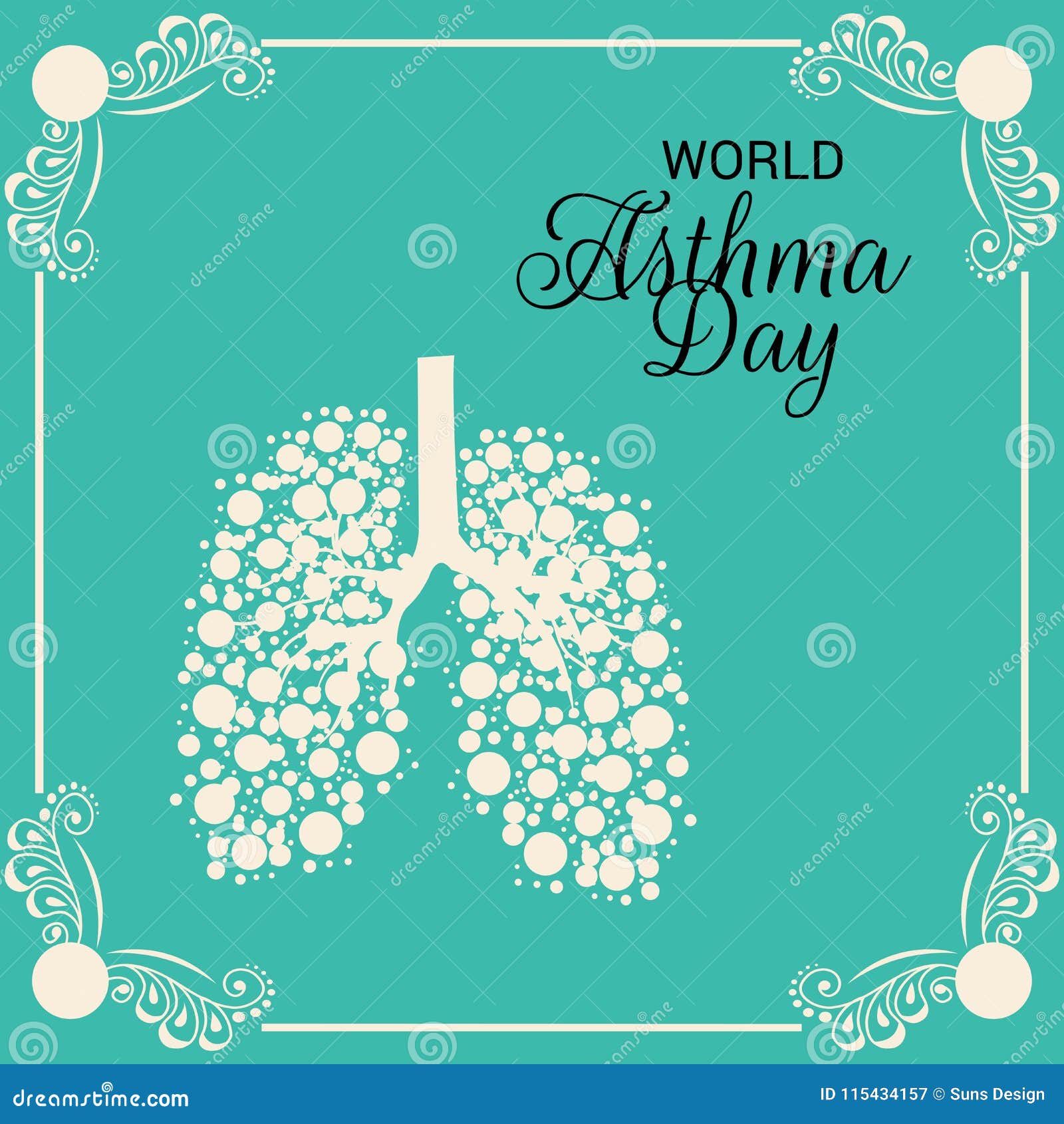 Dia da asma do mundo ilustração stock. Ilustração de bandeira - 115434157