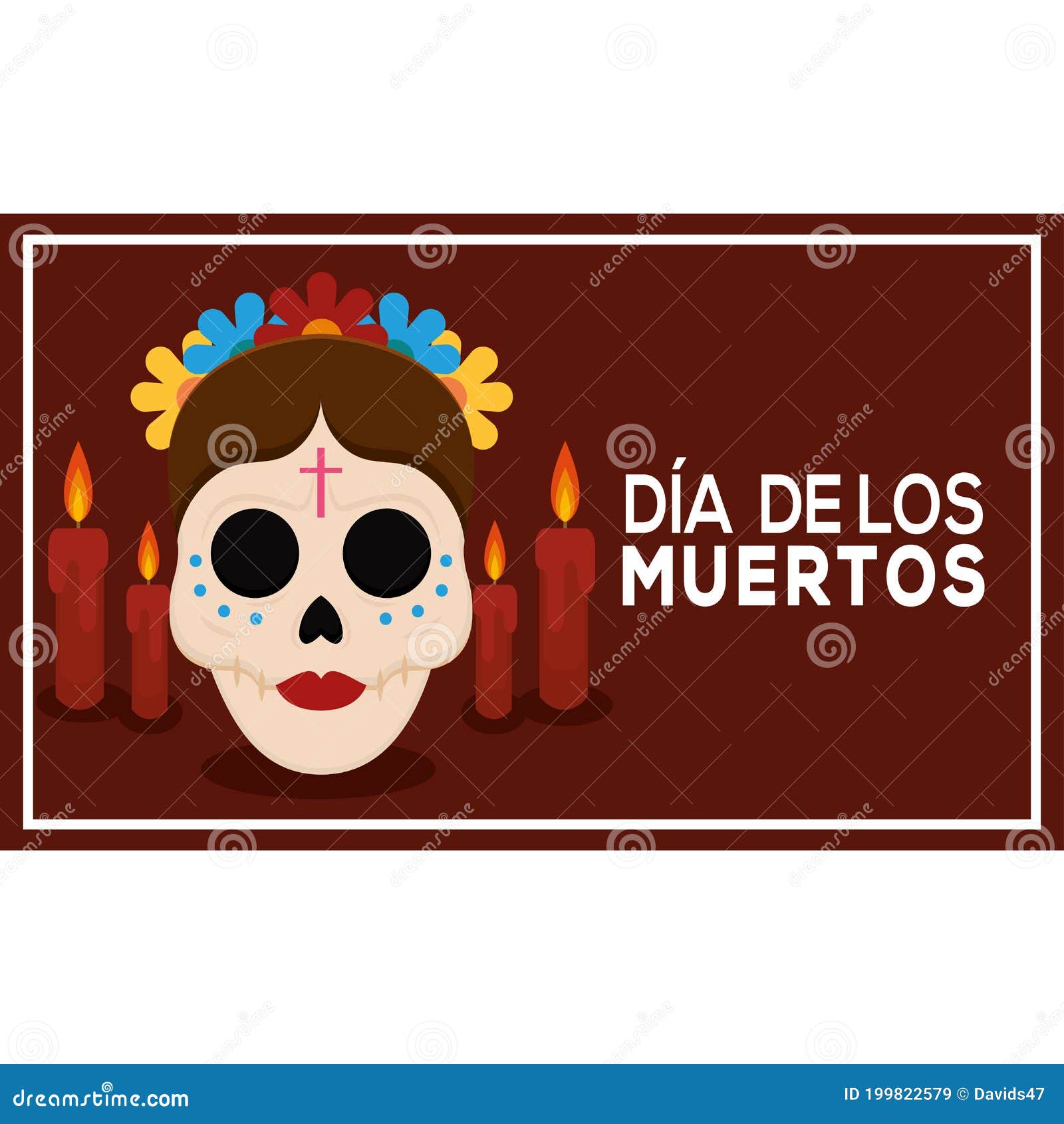 Dia de los muertos poster stock vector. Illustration of mexican - 199822579