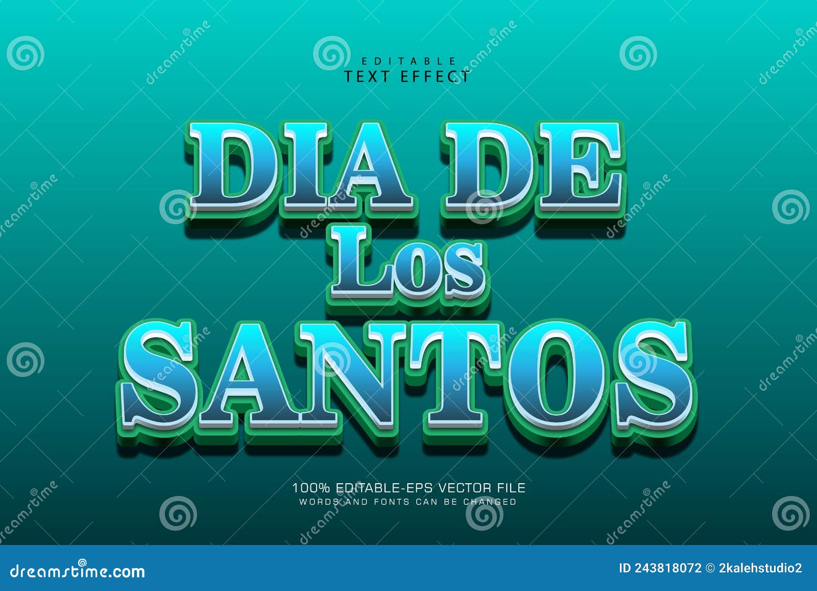 Dia De Los Santos Editable Text Effect 3 Dimension Emboss Modern Style ...