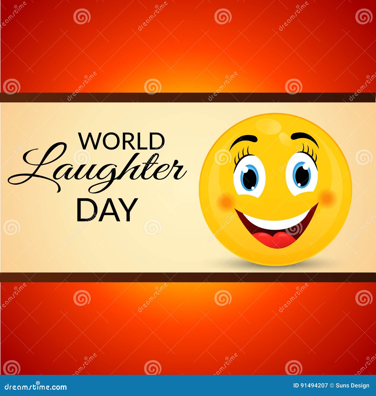 Dia do riso do mundo ilustração stock. Ilustração de olhos - 91494207