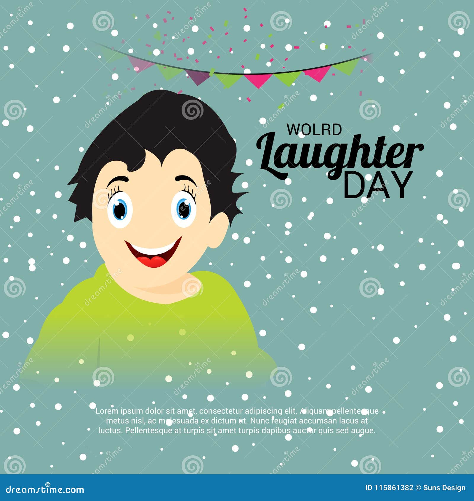 Dia do riso do mundo ilustração stock. Ilustração de conceito - 115861382