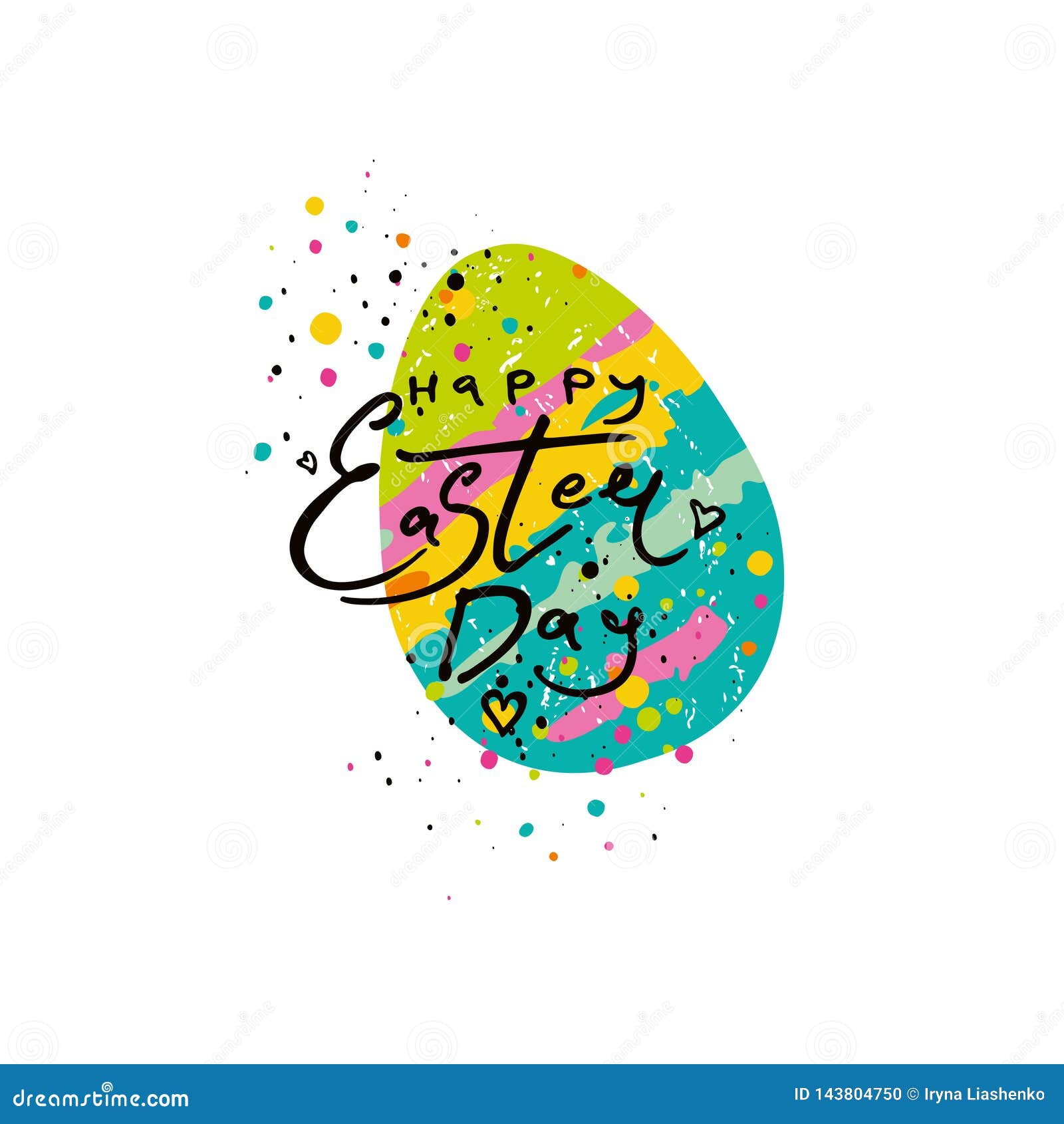 Dia feliz de Easter E ilustração stock. Ilustração de frase - 143804750