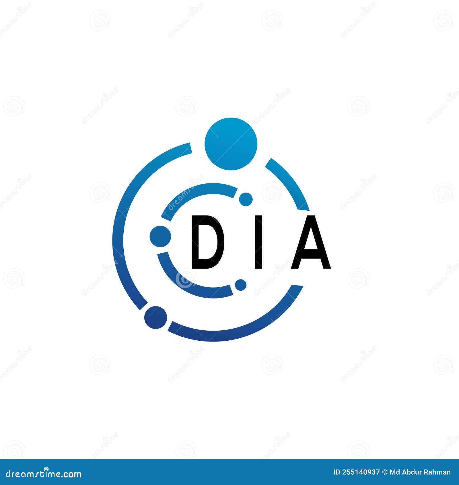 DIA Letter Logo Design on White Background. DIA Creative Initials ...