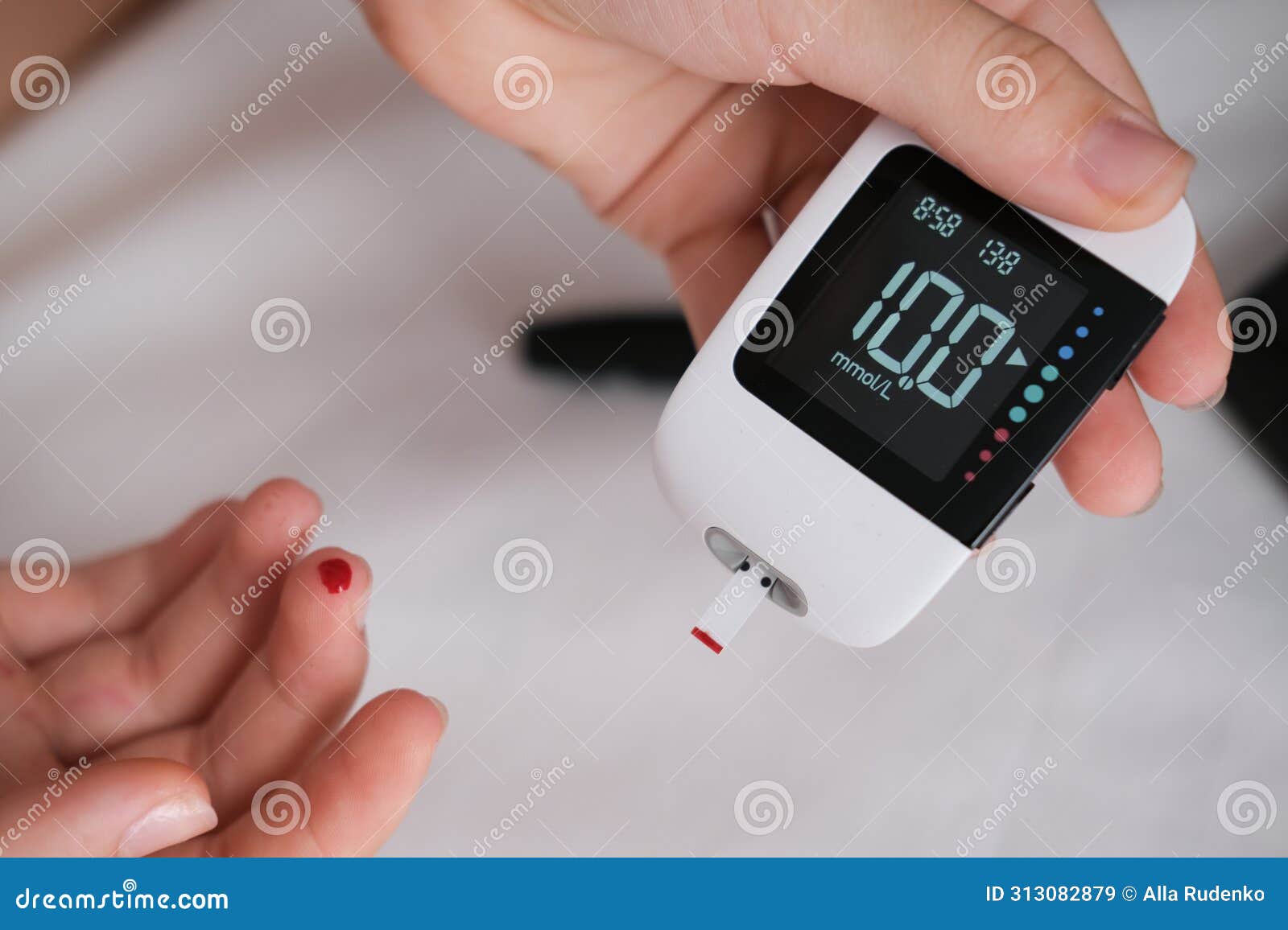 Diabetes Checking Blood Sugar Level. Child Using Lancelet and ...
