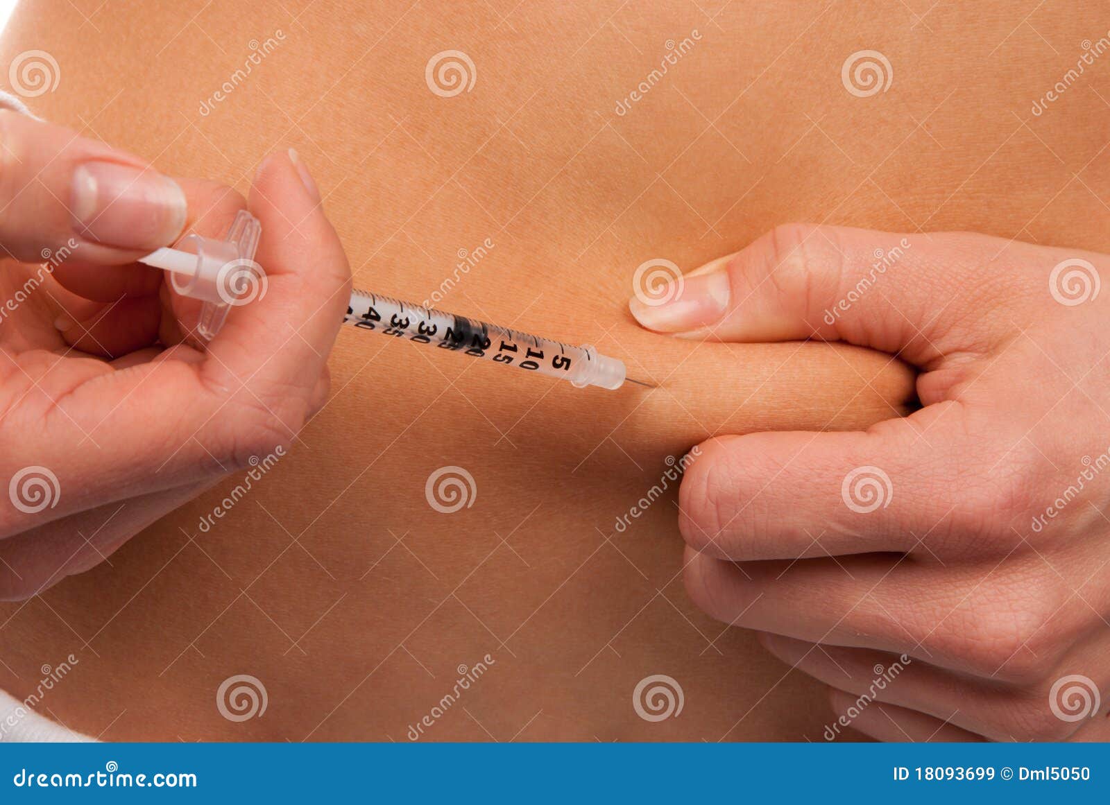 Diabetes Injecting Insulin Syringe Stock Image - Image of medicate ...