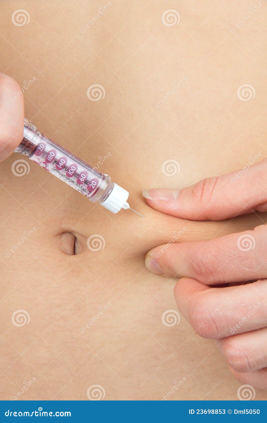 Diabetes Make a Subcutaneous Injection Stock Image - Image of injecting ...