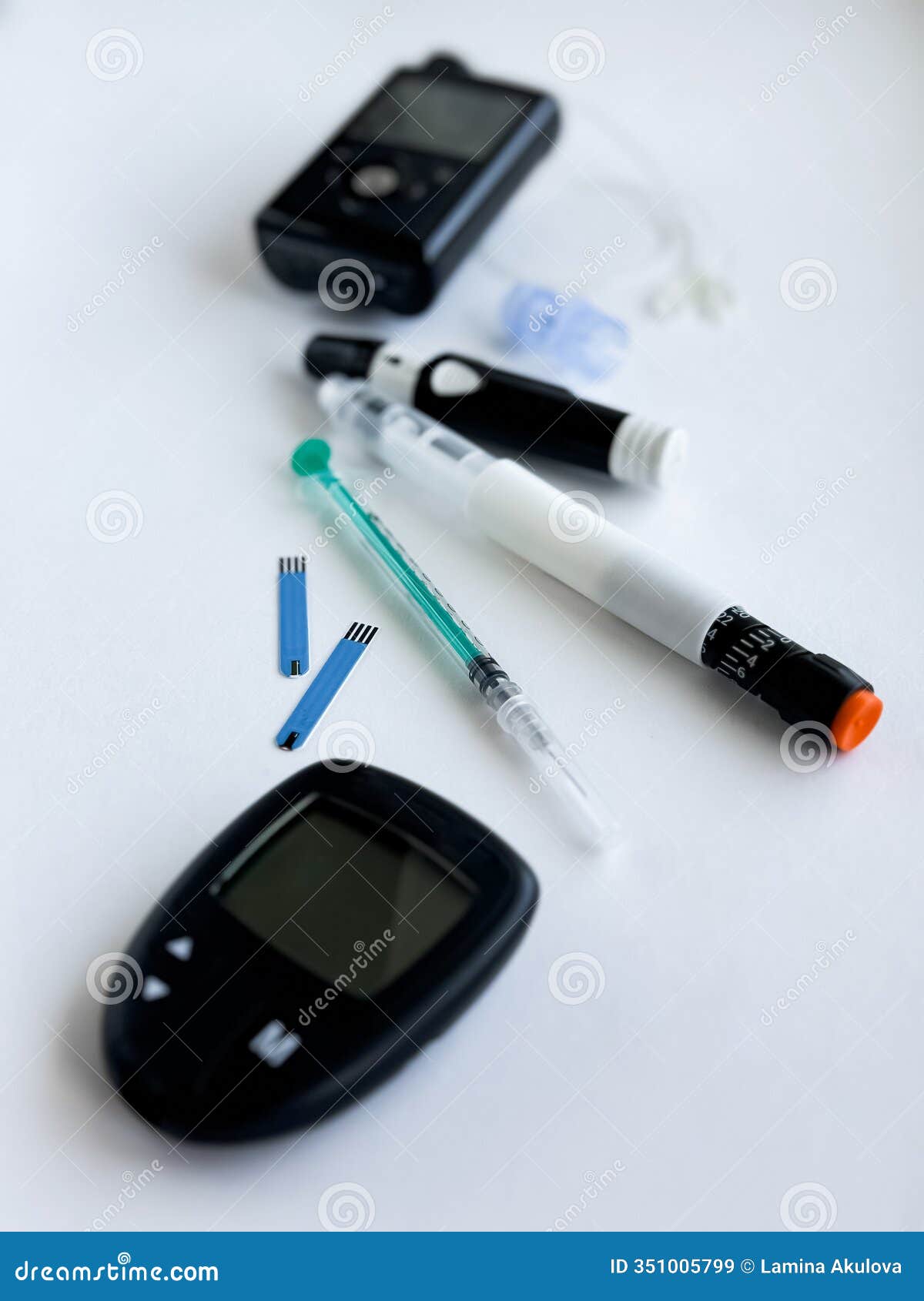 Diabetes Management Tools, Glucose Meter, Insulin Pen, and Pump on ...