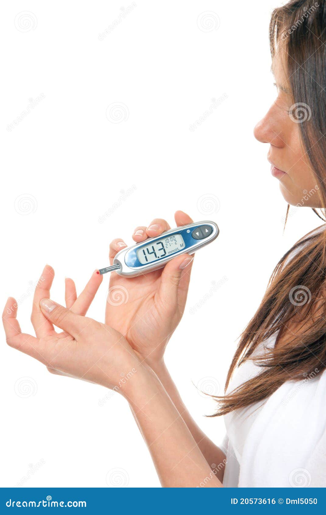 Diabetes Measuring Glucose Level Blood Test Stock Photo - Image of ...