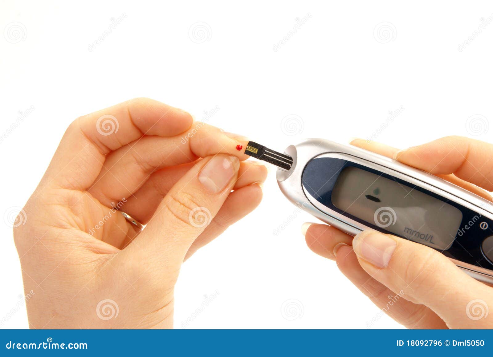 Diabetes Patient Making Glucose Level Blood Test Stock Photo - Image of ...