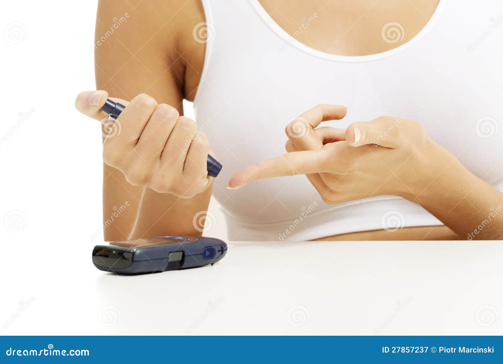 Diabetes Patient Measuring Glucose Level Stock Image - Image of drop ...