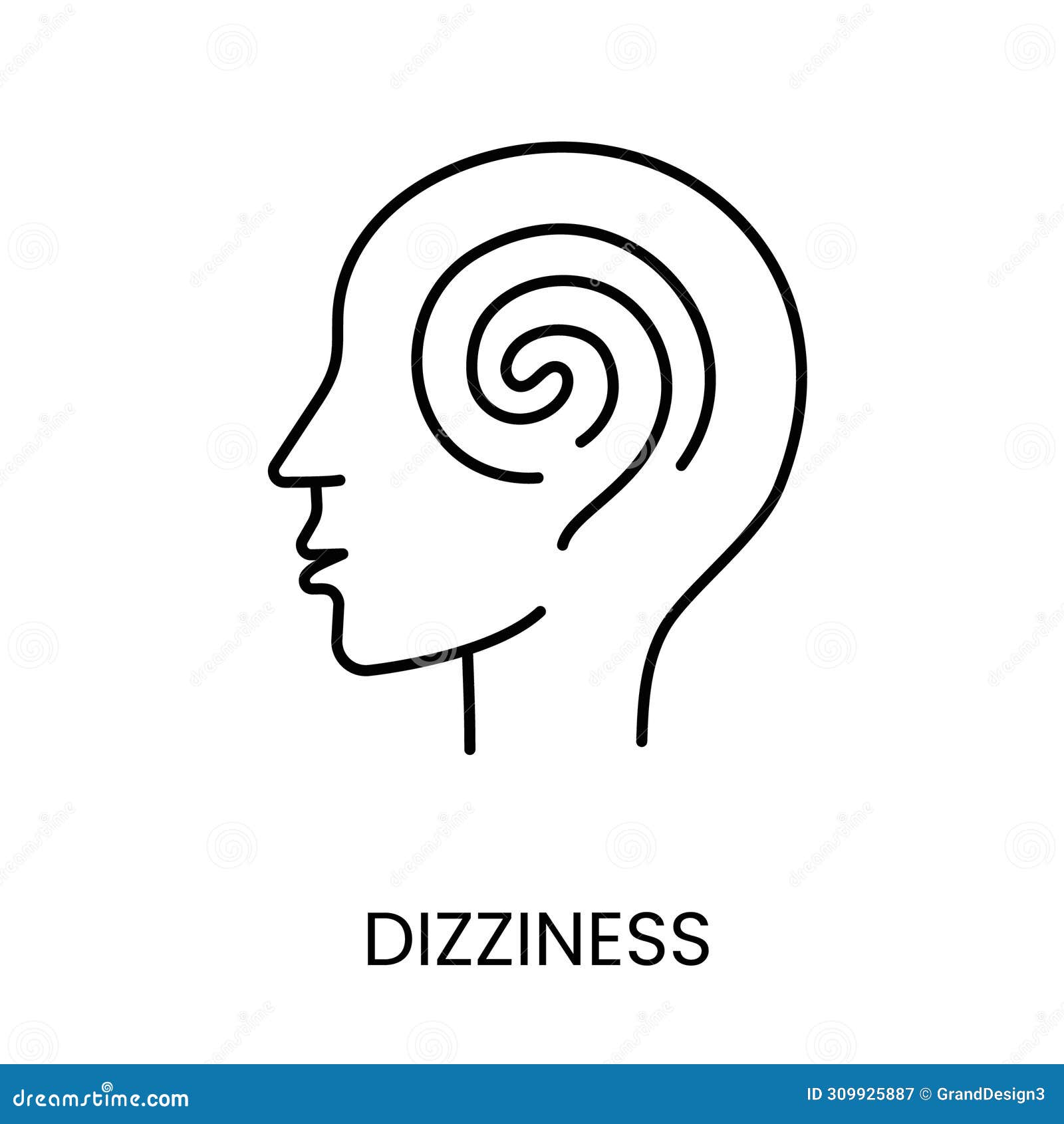 Dizziness Line And Glyph Icon, Stress And Human, Confused Man Sign ...