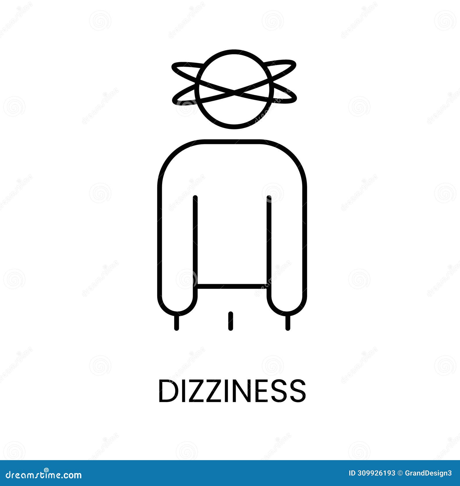 Dizziness Line And Glyph Icon, Stress And Human, Confused Man Sign ...