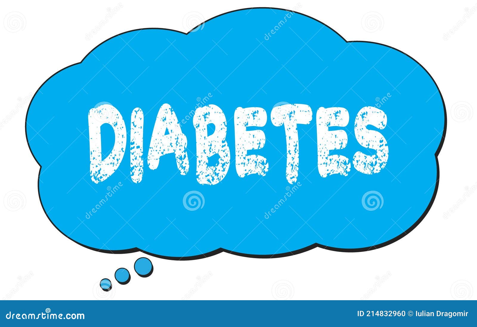 DIABETES Text Written on a Blue Thought Bubble Stock Illustration ...