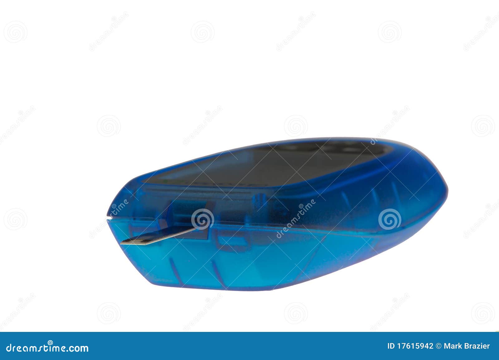Diabetic Blood Glucose Meter in Transparent Blue Stock Photo - Image of ...