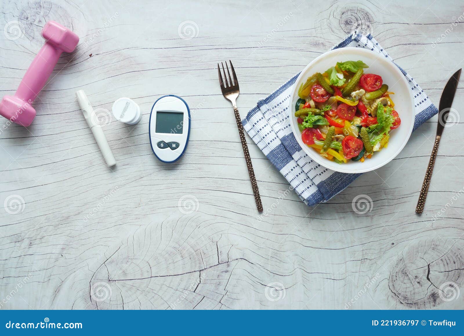 Diabetic Measurement Tools and Healthy Food on Table Stock Image ...