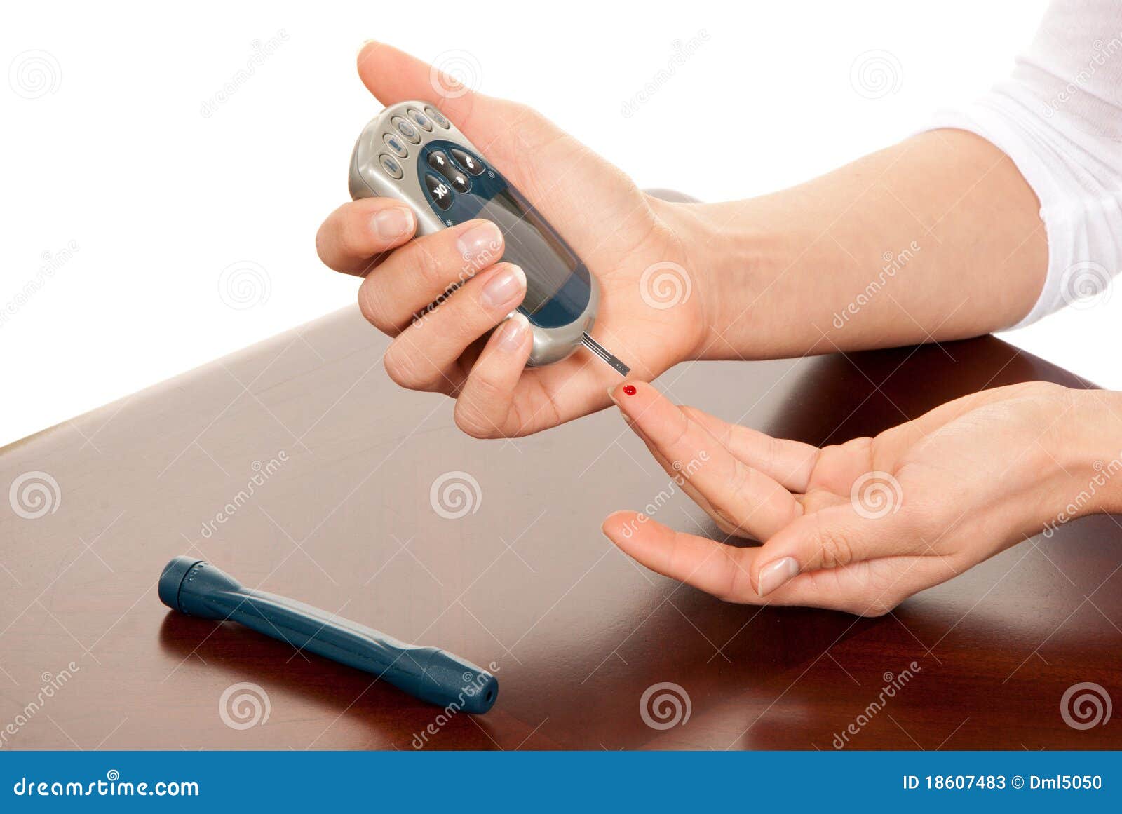 Diabetic Patient Measuring Glucose Blood Test Stock Image - Image of ...