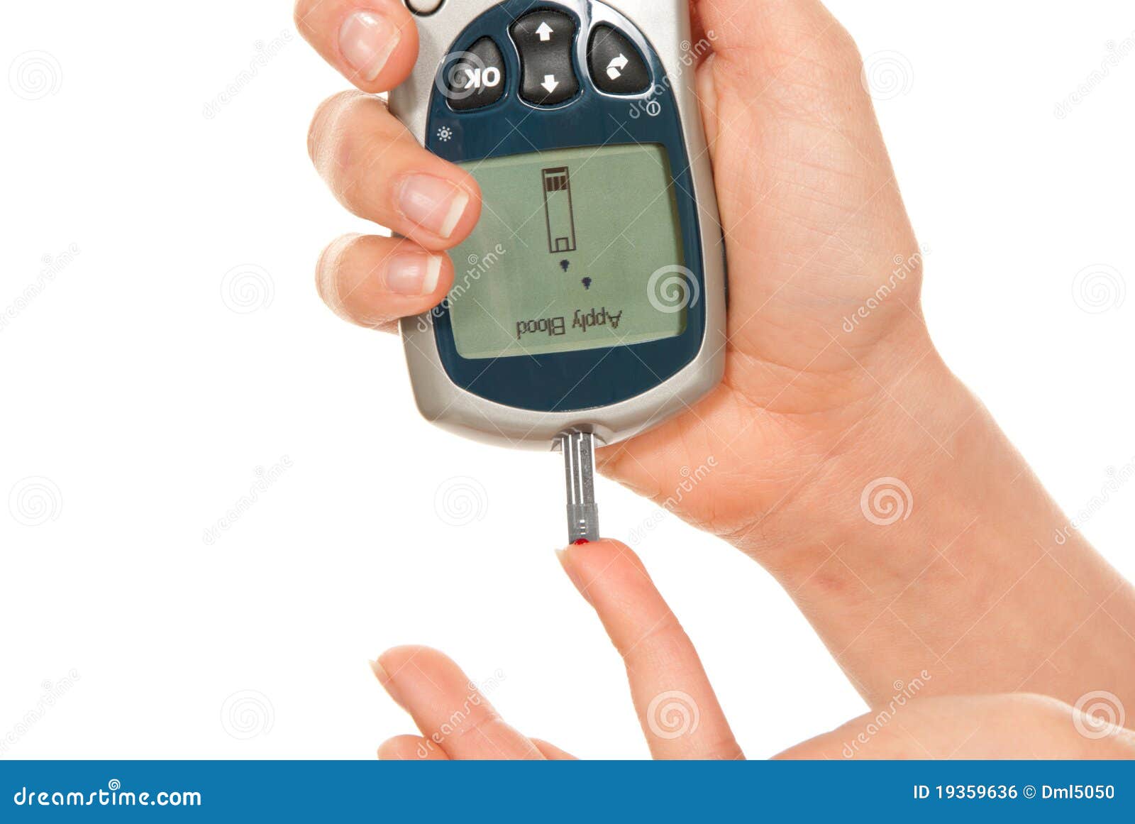 Diabetic Patient Measuring Glucose Blood Test Stock Photo - Image of ...