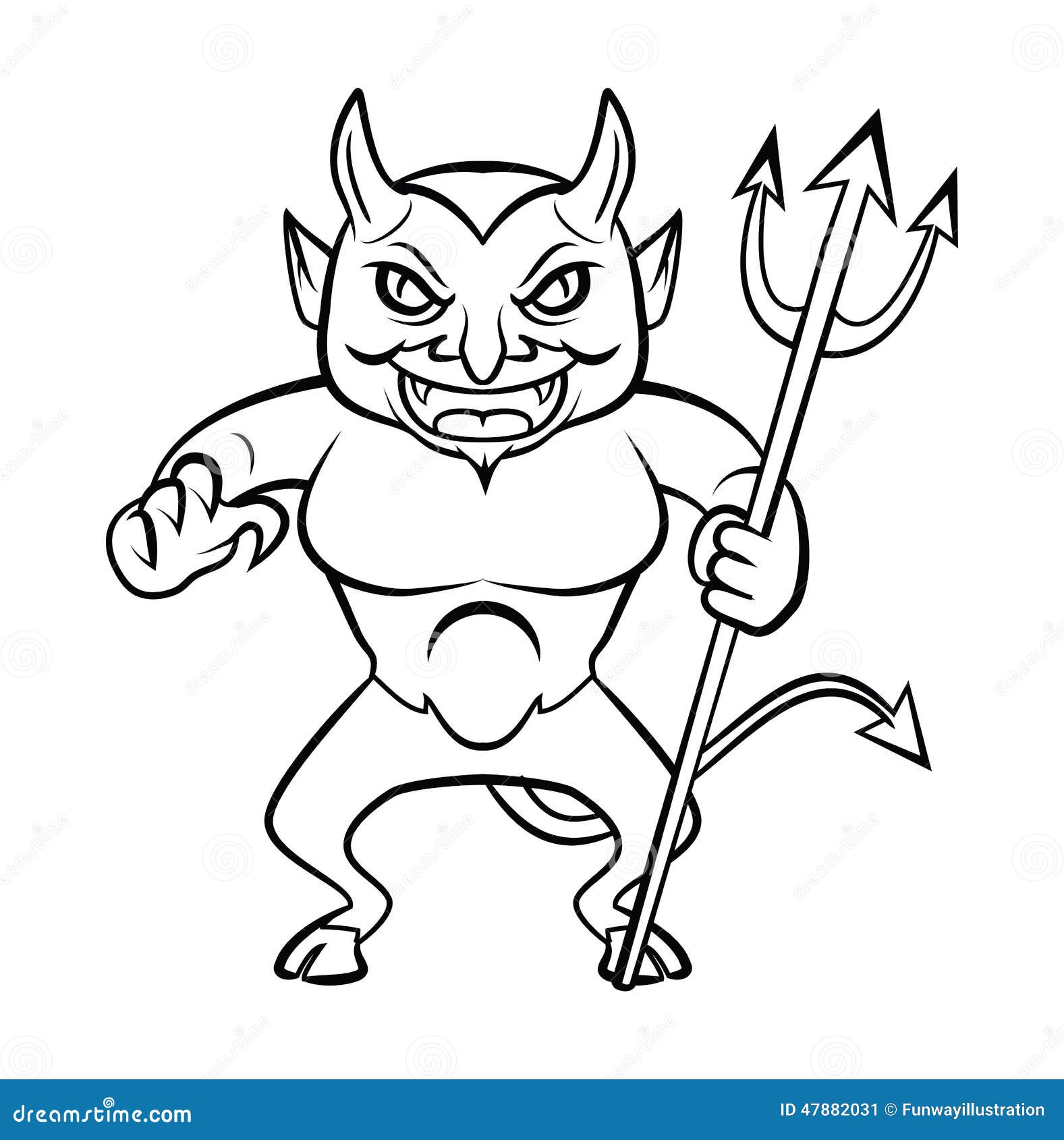Diable illustration de vecteur. Illustration du fourche - 47882031
