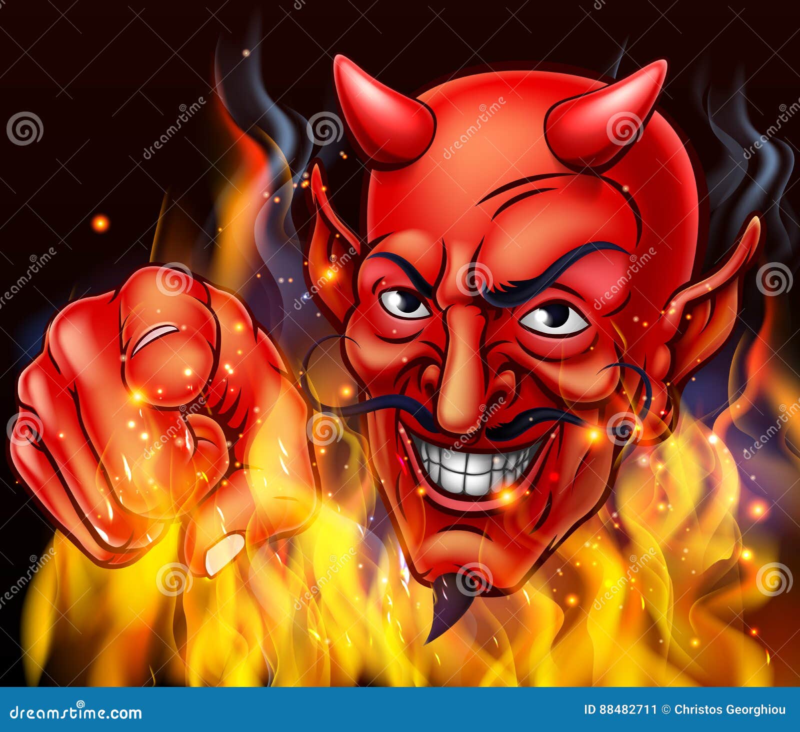Diable en feu d'enfer illustration de vecteur. Illustration du enfer ...