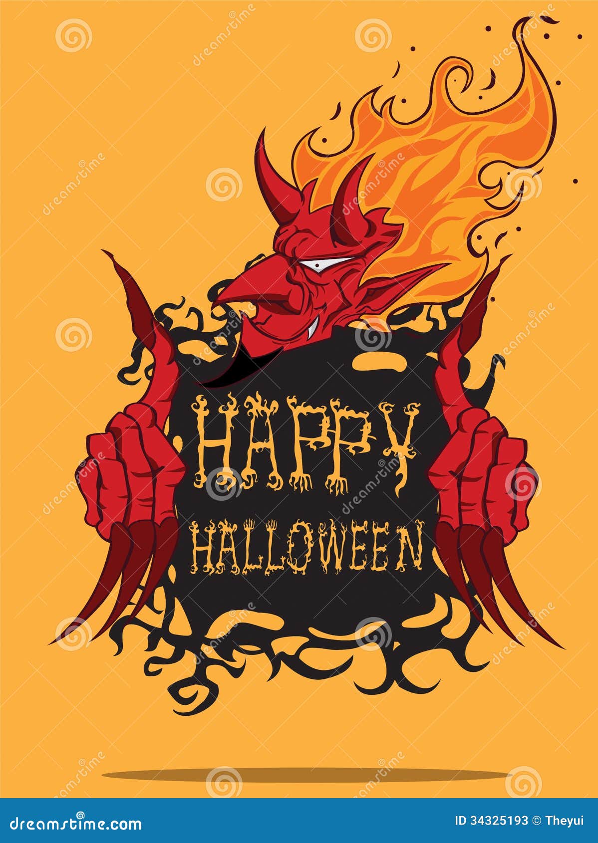 Diable rouge illustration de vecteur. Illustration du rire - 34325193