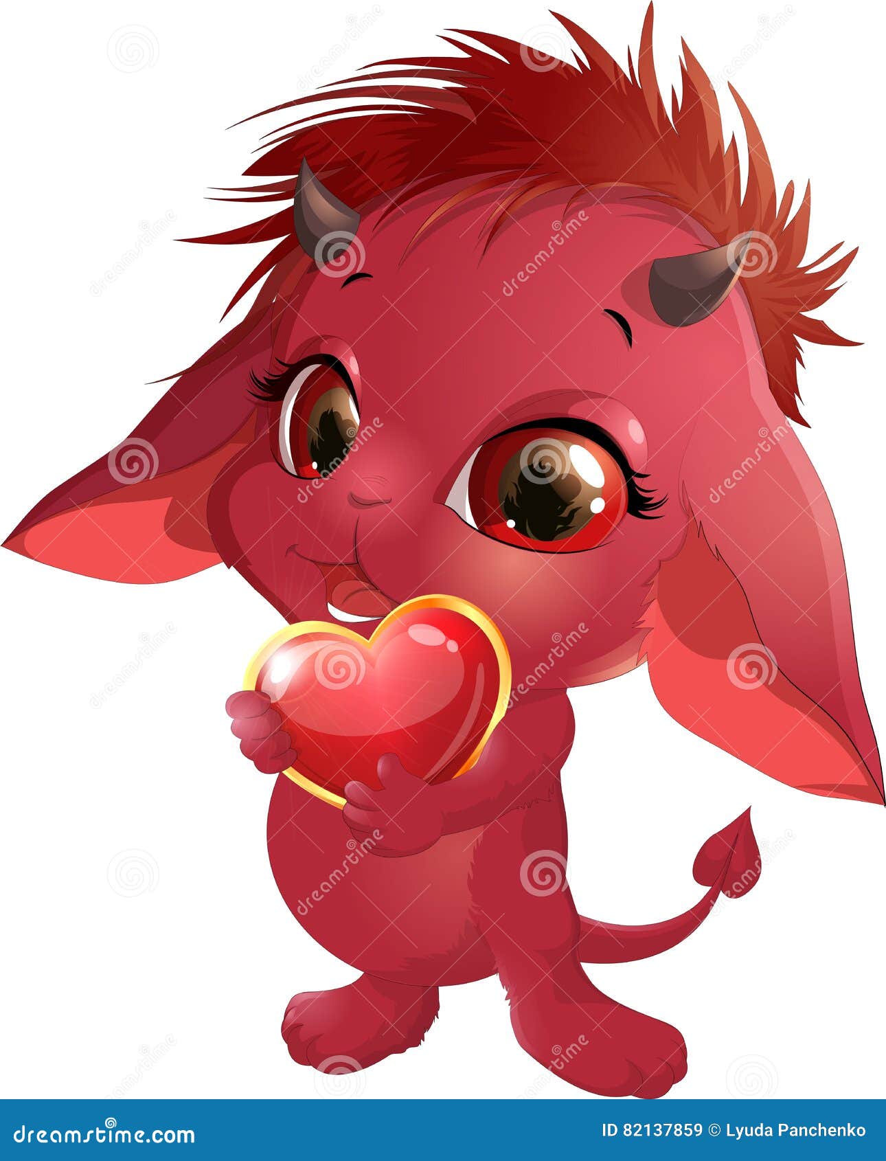 Diable rouge mignon illustration de vecteur. Illustration du orange ...