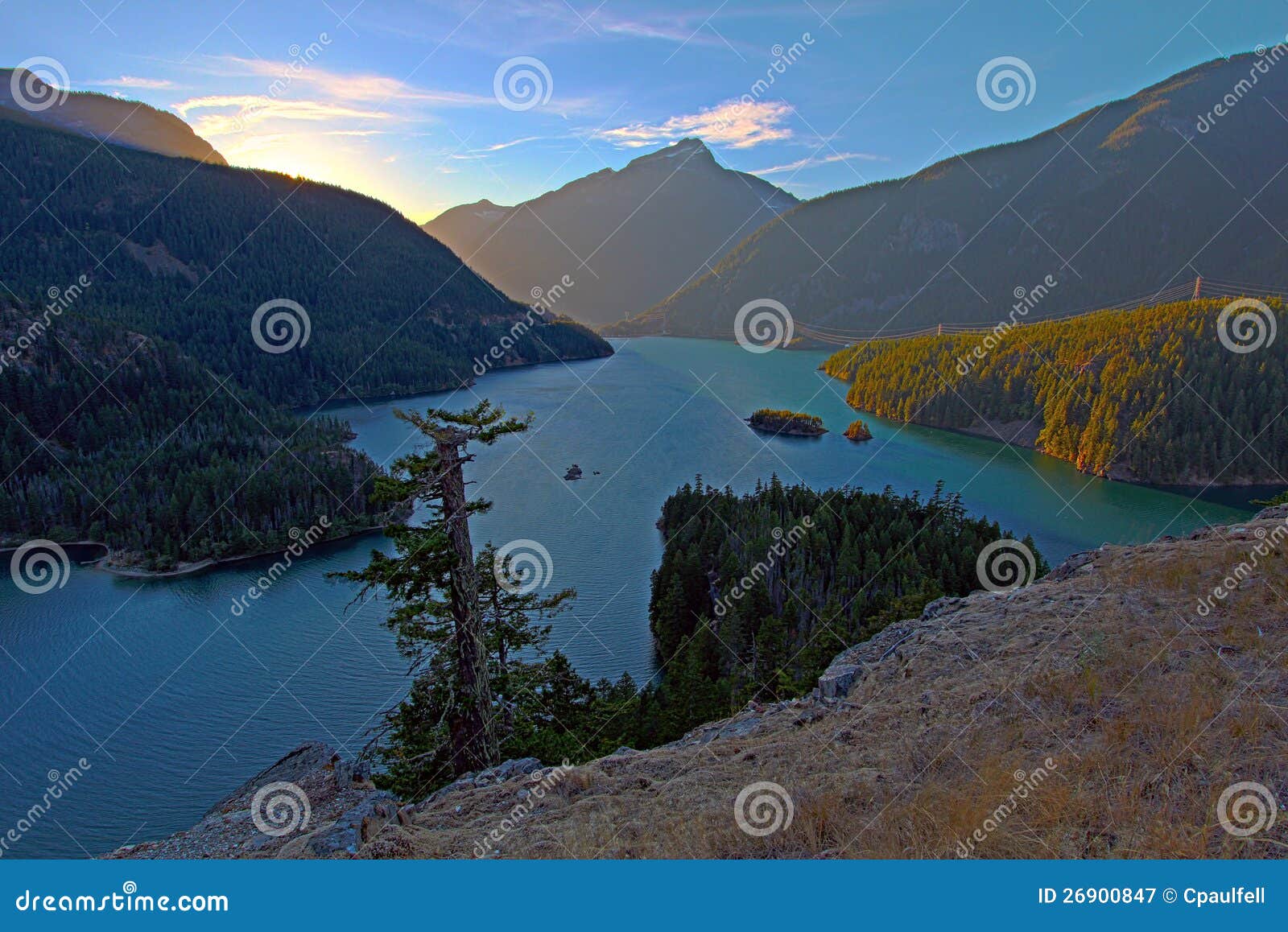 Diablo Dam stock image. Image of cascades, peak, green - 26900847