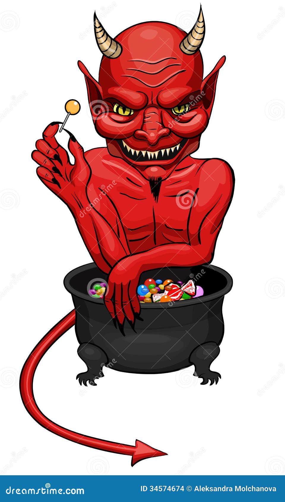 Diablo de Halloween ilustración del vector. Ilustración de chupete ...