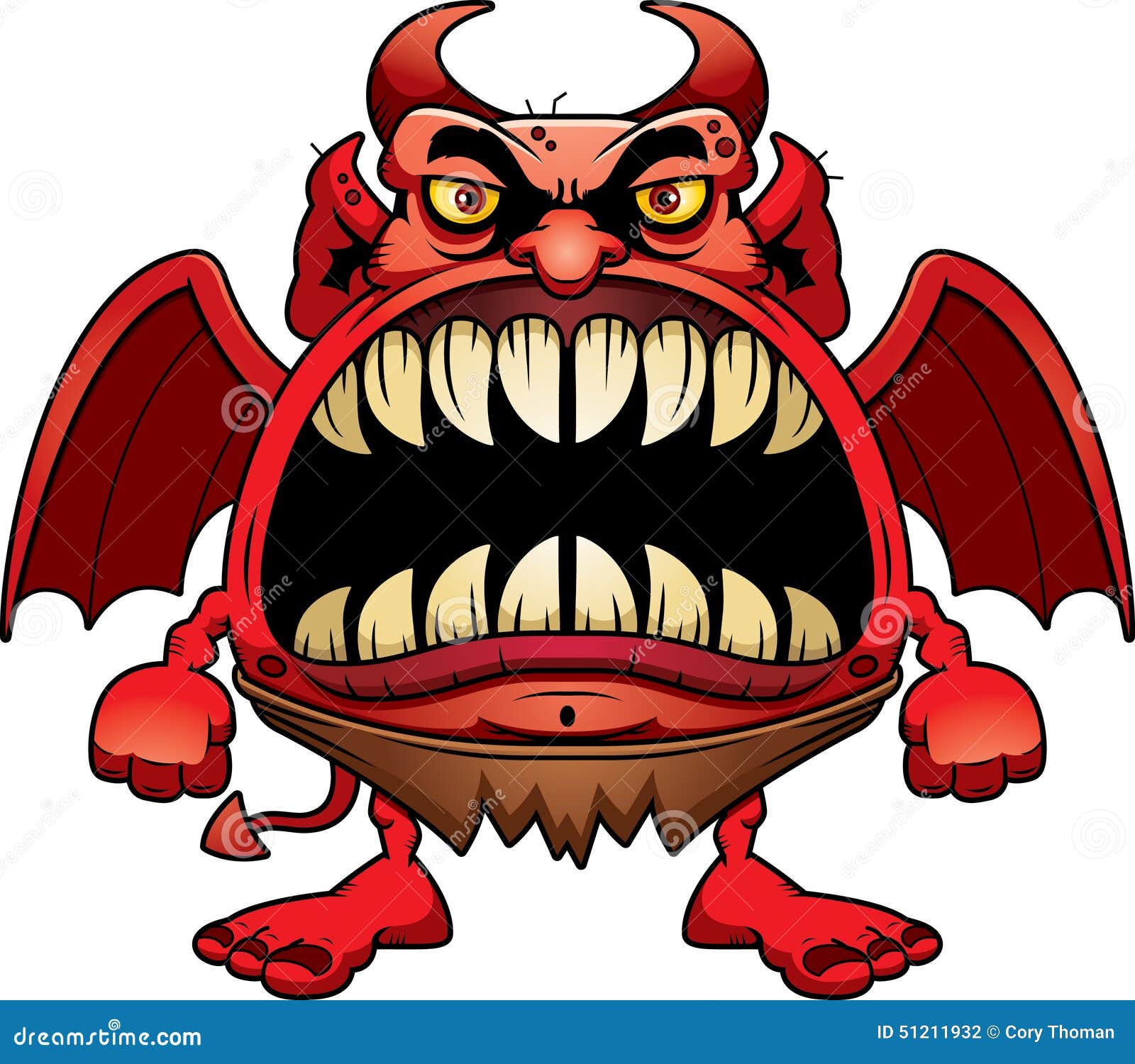 Diablo Enojado De La Historieta Ilustración del Vector - Ilustración de ...