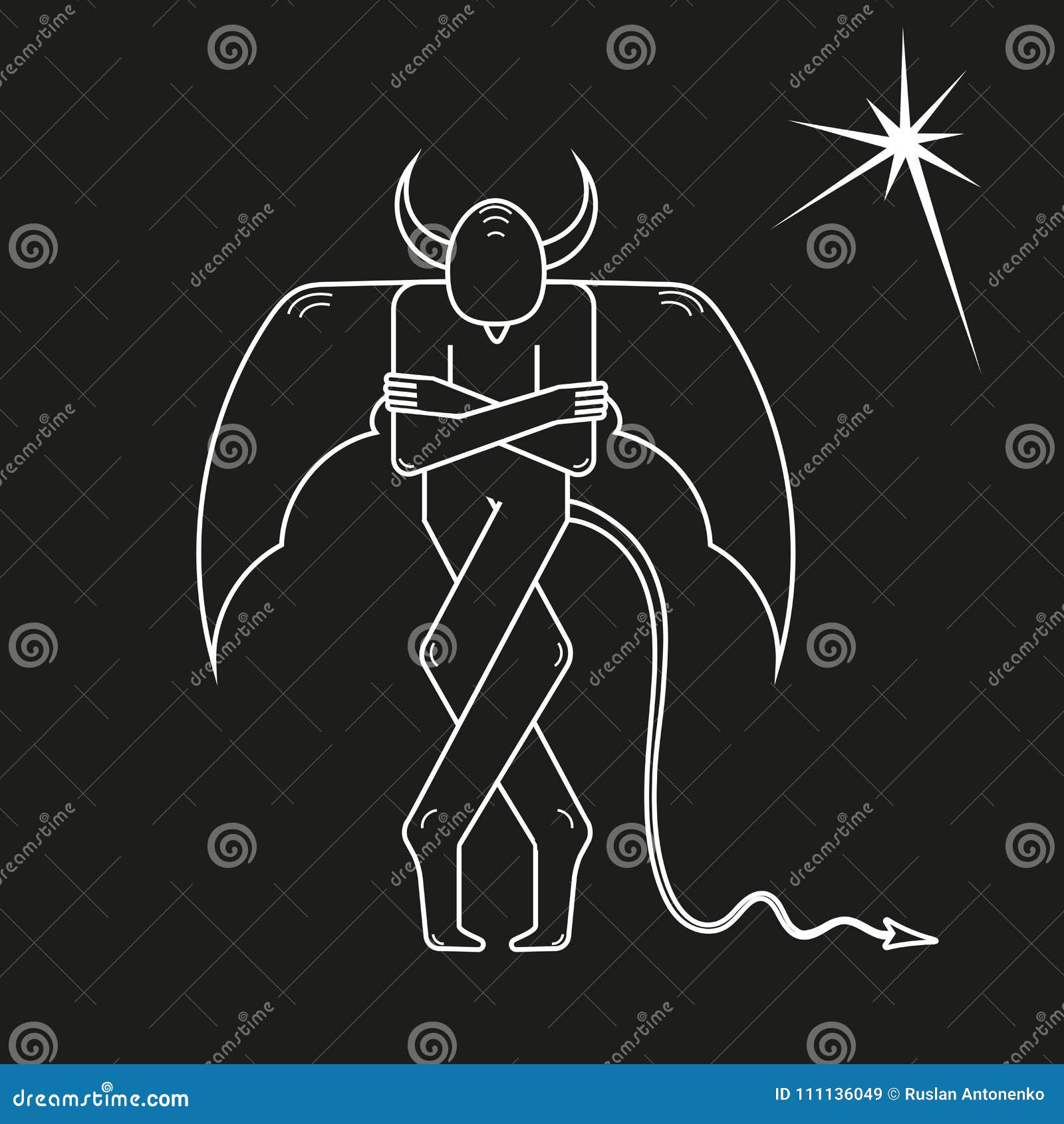 Diablo humano ilustración del vector. Ilustración de brillo - 111136049