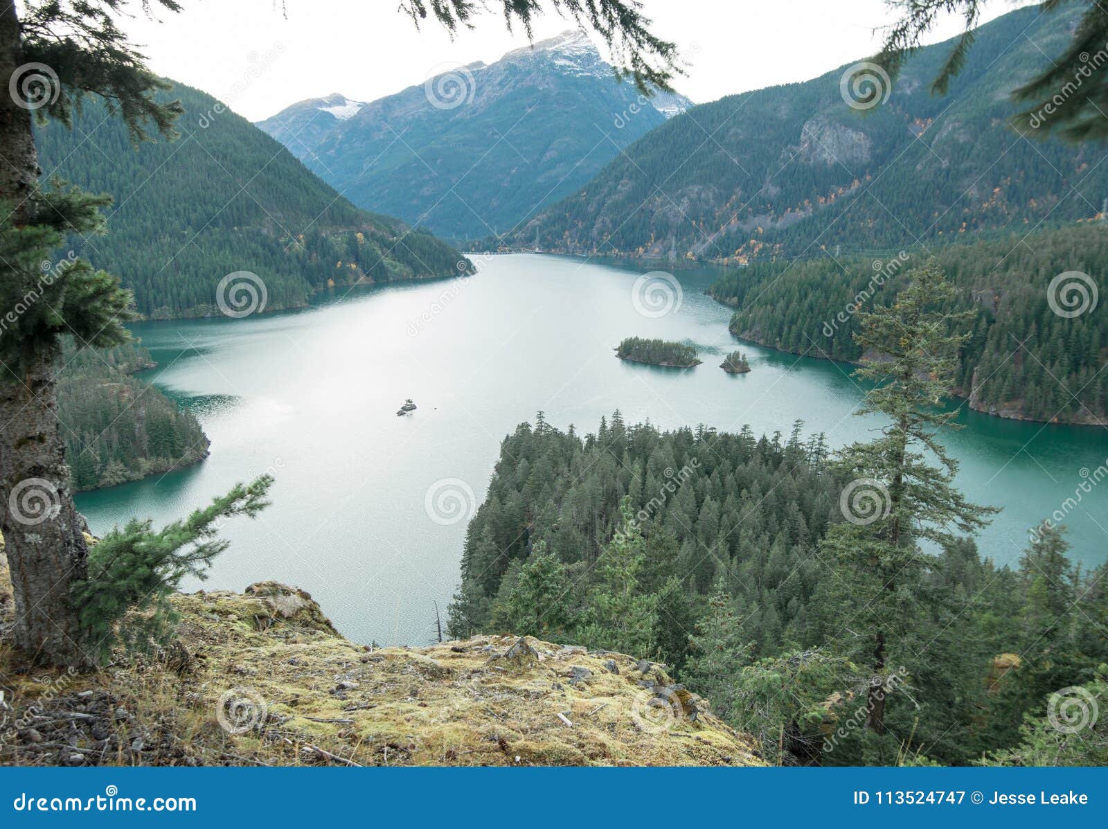 Diablo Lake on a Fall Day from the Overlook Stock Image - Image of ...