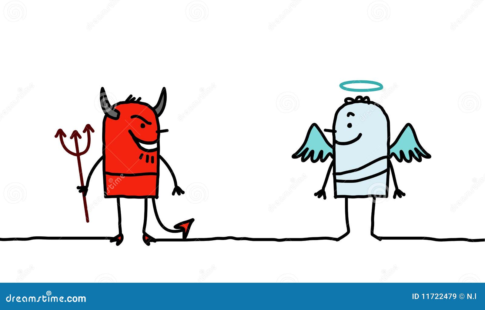 Diablo y ángel ilustración del vector. Ilustración de infierno - 11722479