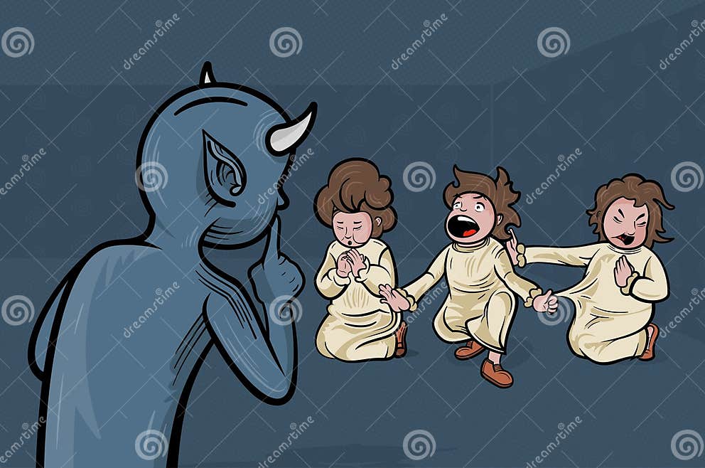Diablos shh ilustración del vector. Ilustración de asustado - 58999065