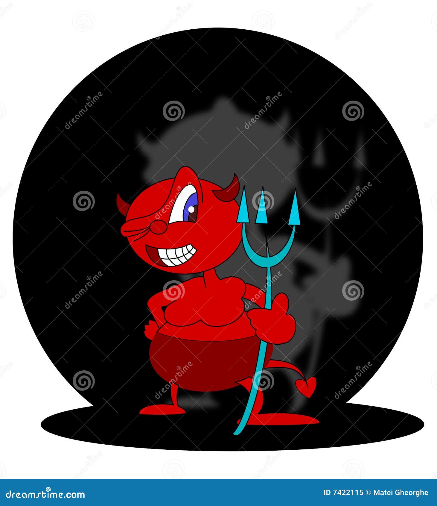 Diabo bonito ilustração do vetor. Ilustração de cartoon - 7422115