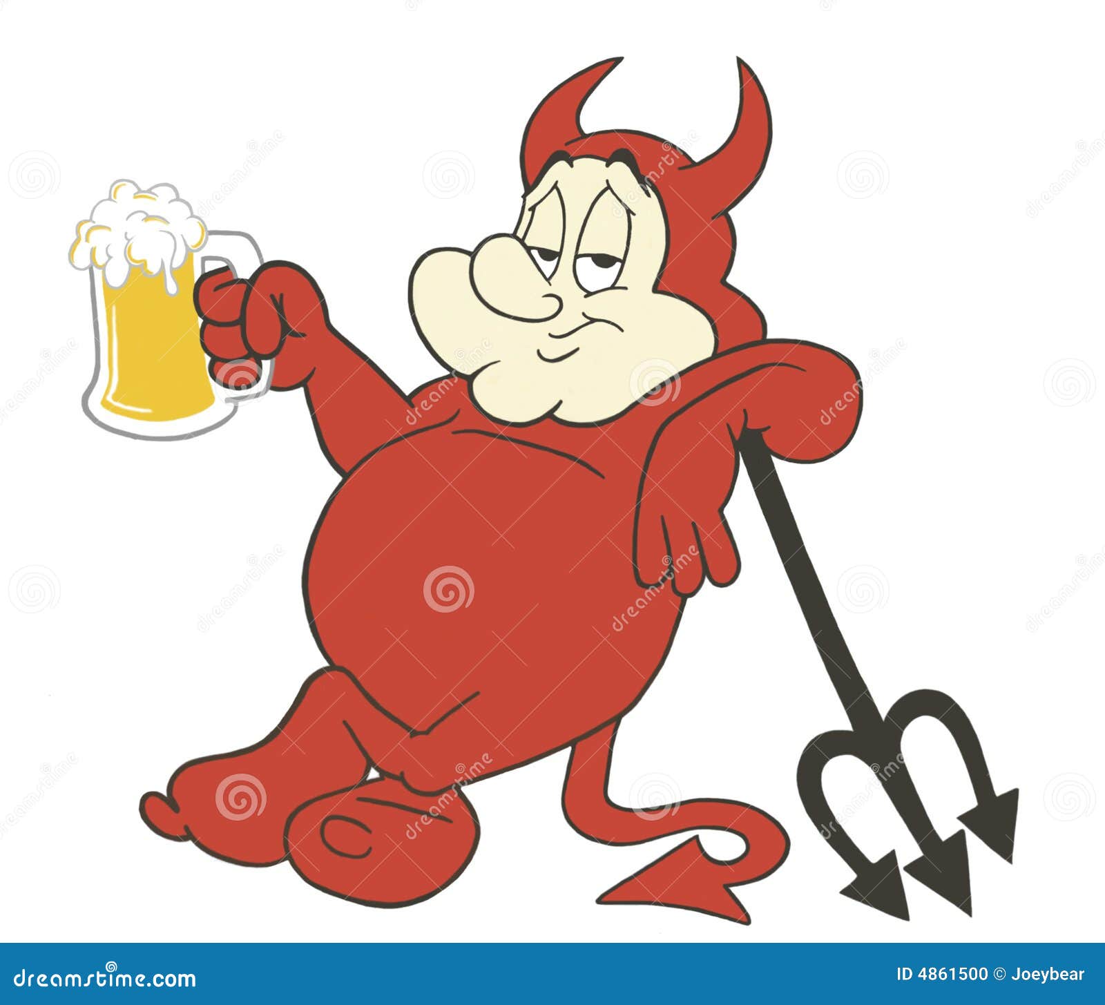 Diabo Chubby com cerveja ilustração stock. Ilustração de tatuagem - 4861500