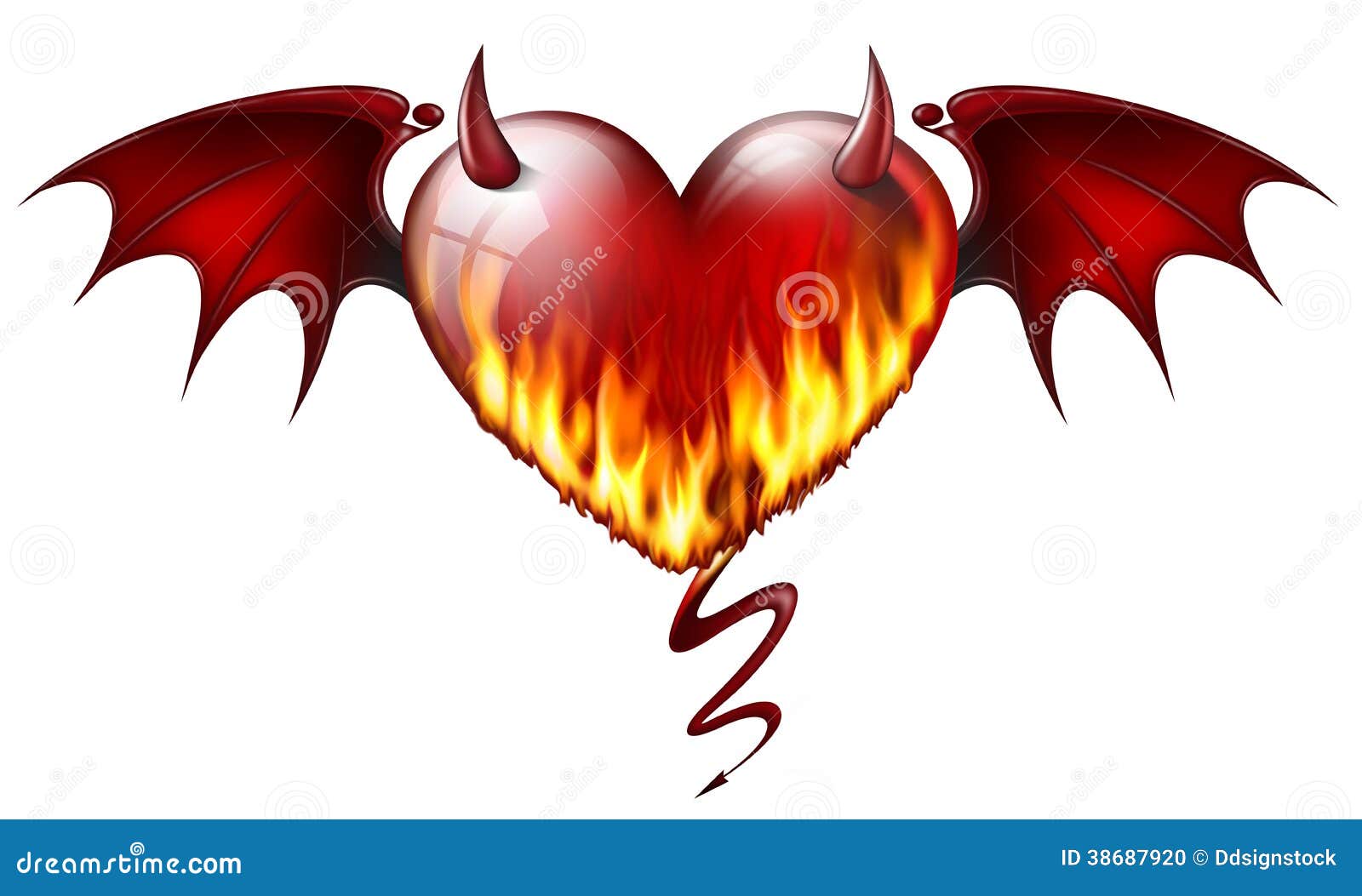 Diabolical heart stock illustration. Illustration of devil - 38687920